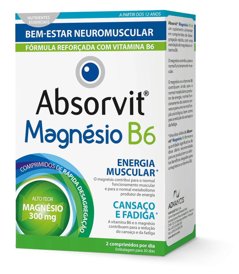 Absorvit Magnésio + B6 x 60 Comprimidos – A TUA FARMÁCIA