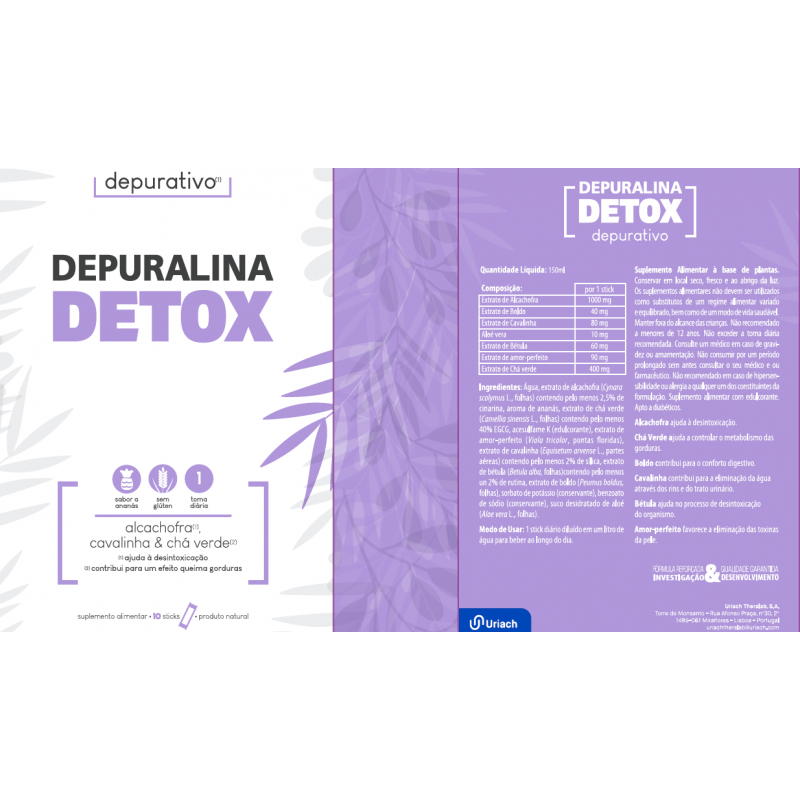 Depuralina Detox 10 Sticks | A TUA FARMÁCIA