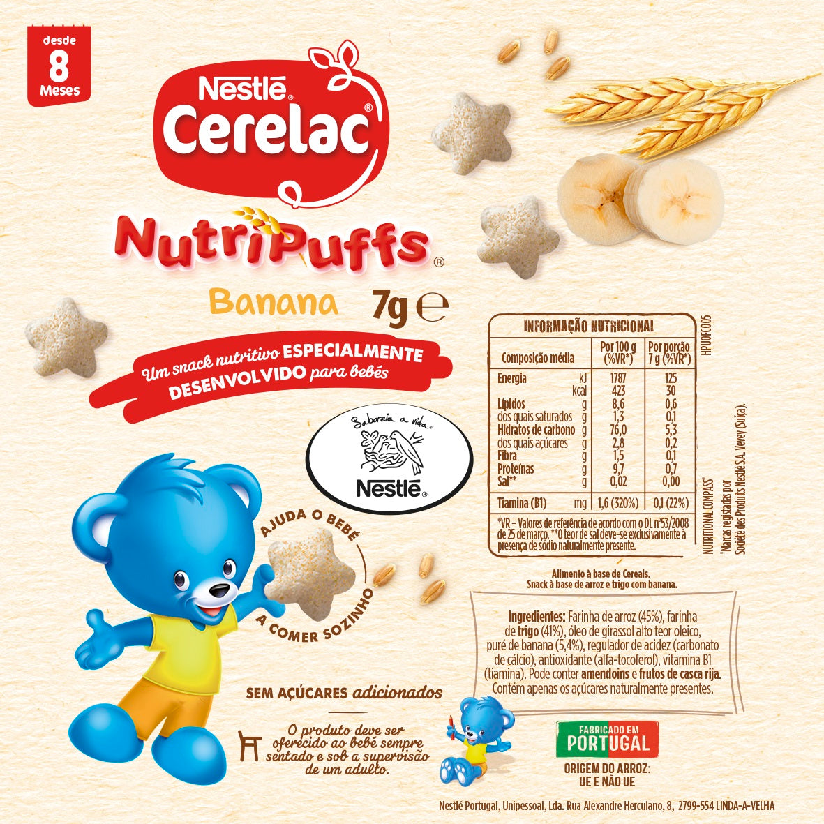 Cerelac Nutripuff Banana 7g +8 meses | A TUA FARMÁCIA