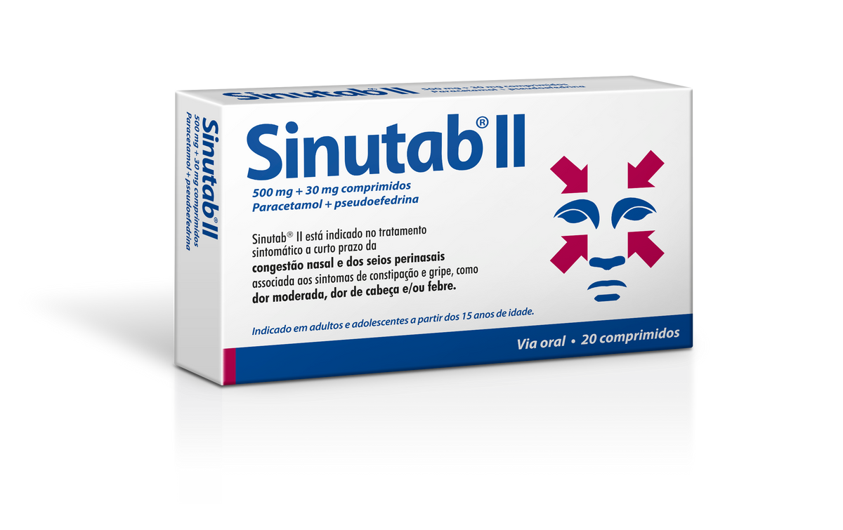 Sinutab II, 500/30 mg x 20 comp | A TUA FARMÁCIA